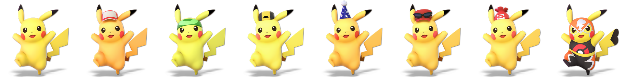 Giving Every Fighter up to 20 Alternate Costumes: 08. Pikachu : r/smashbros