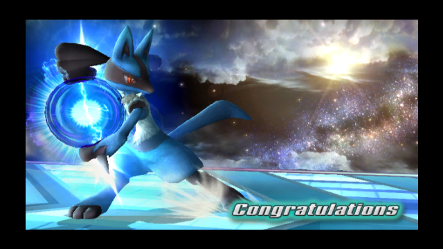 File:Lucario Congratulations Screen Classic Mode Brawl.png - SmashWiki, the Super Smash Bros. wiki