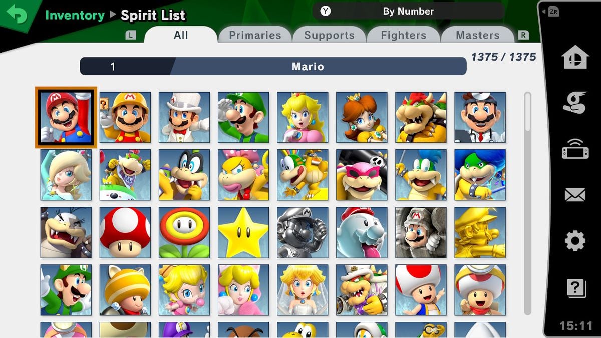 File:SSBU Inventory Spirits List Menu.jpg - SmashWiki, the Super Smash ...