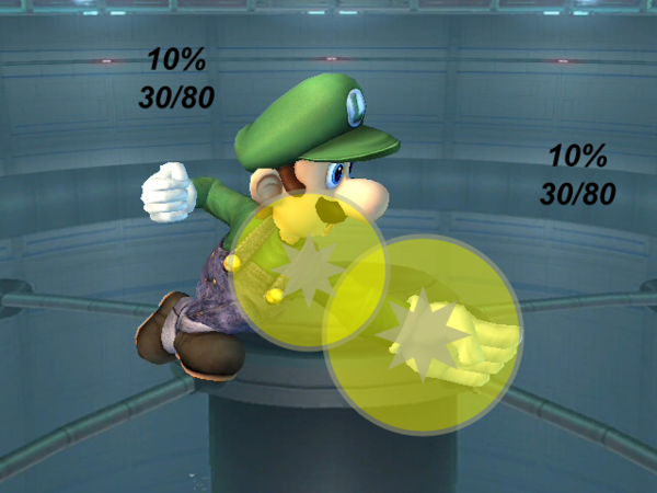 Luigi (SSBB)/Forward aerial - SmashWiki, the Super Smash Bros. wiki