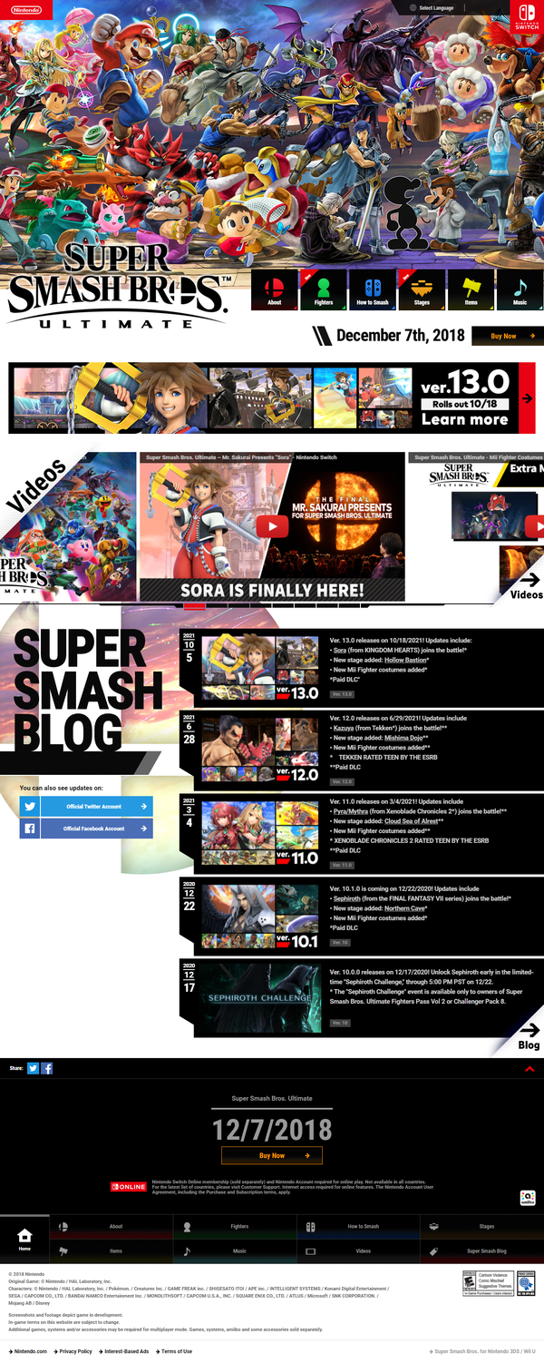 Super Smash Bros. Ultimate Official Site - SmashWiki, the Super Smash ...