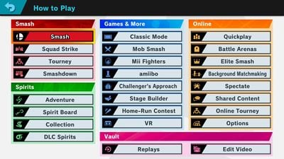 How to Play (SSBU menu) - SmashWiki, the Super Smash Bros. wiki